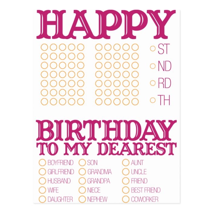 Fill in the blank Happy Birthday! Postcard | Zazzle.com