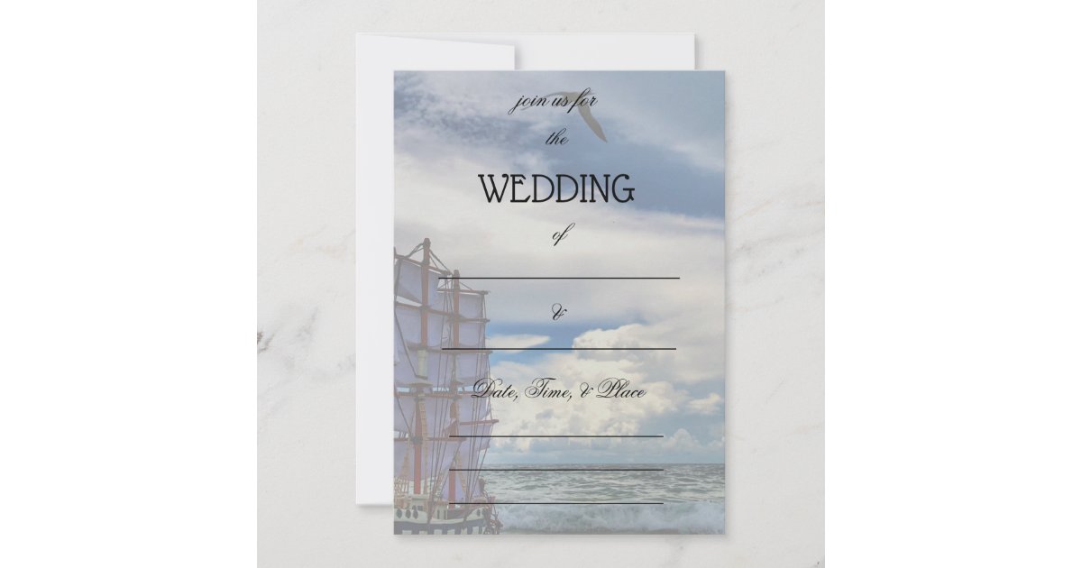 Fill in the Blank Ocean Wedding Invitation | Zazzle