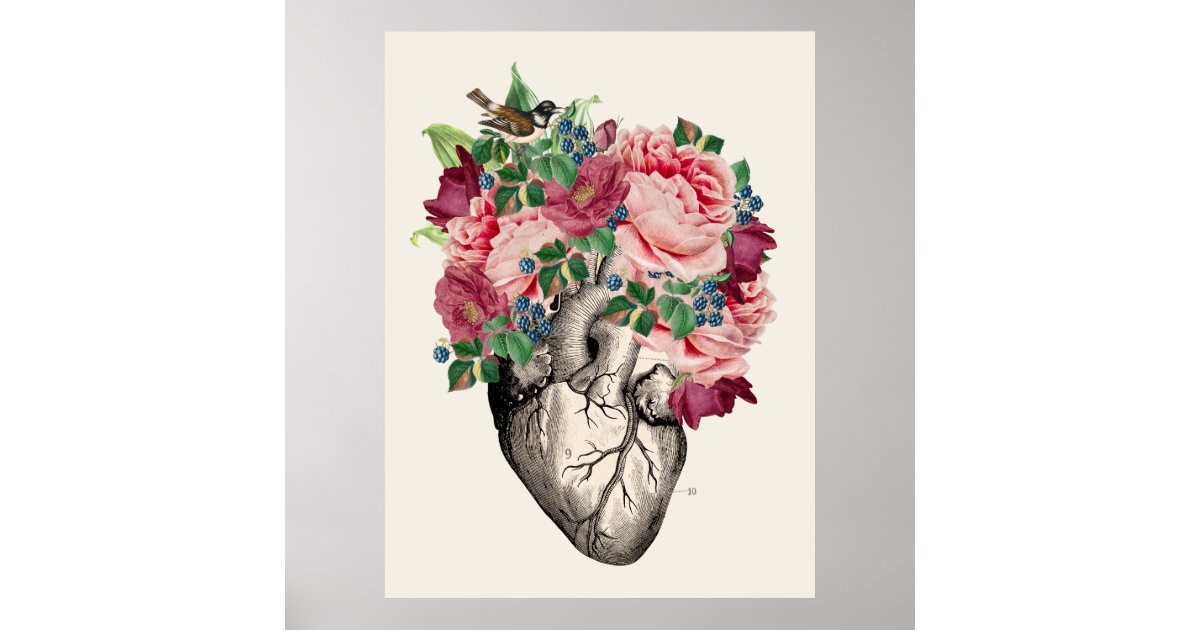 Filled to Overflowing Anatomical Heart Poster | Zazzle