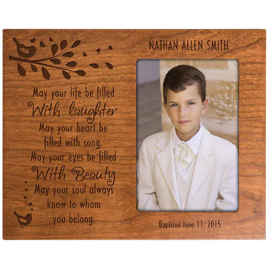 Filled with Laughter Blessing Cherry Picture Frame | Zazzle