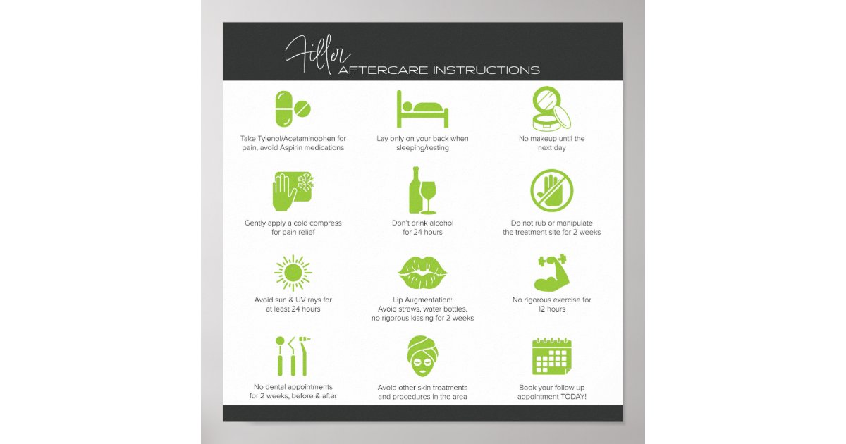 Filler Aftercare instructions Poster | Zazzle