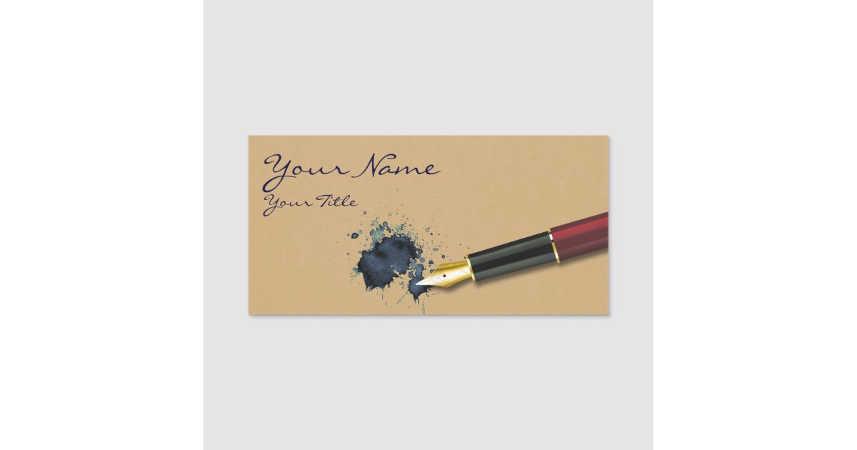 Filler Fountain Pen with Ink Blot Name Tag | Zazzle