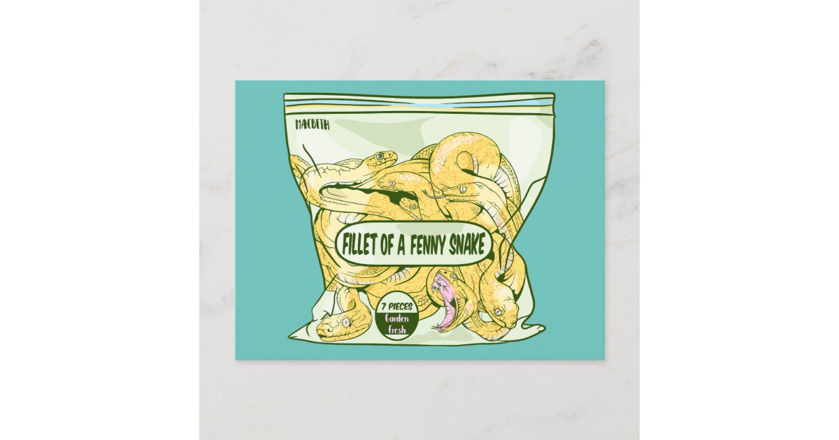 FILLET OF A FENNY SNAKE Macbeth Postcard | Zazzle