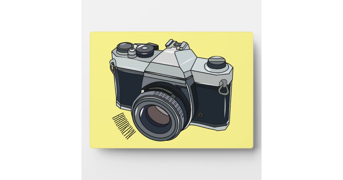 Film camera cartoon illustration plaque | Zazzle