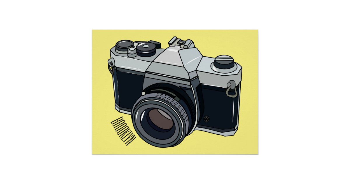 Film camera cartoon illustration poster | Zazzle