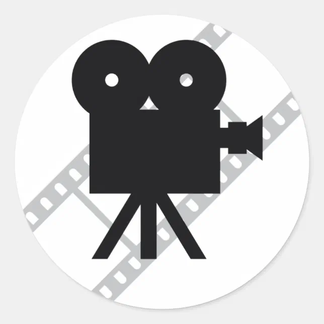 film camera icon classic round sticker | Zazzle