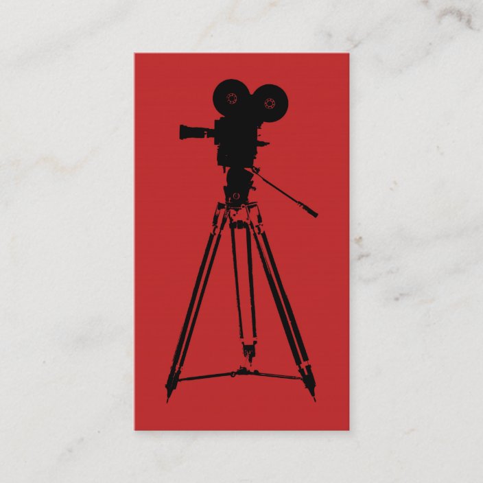 Film Camera Man Red Business Card | Zazzle.com