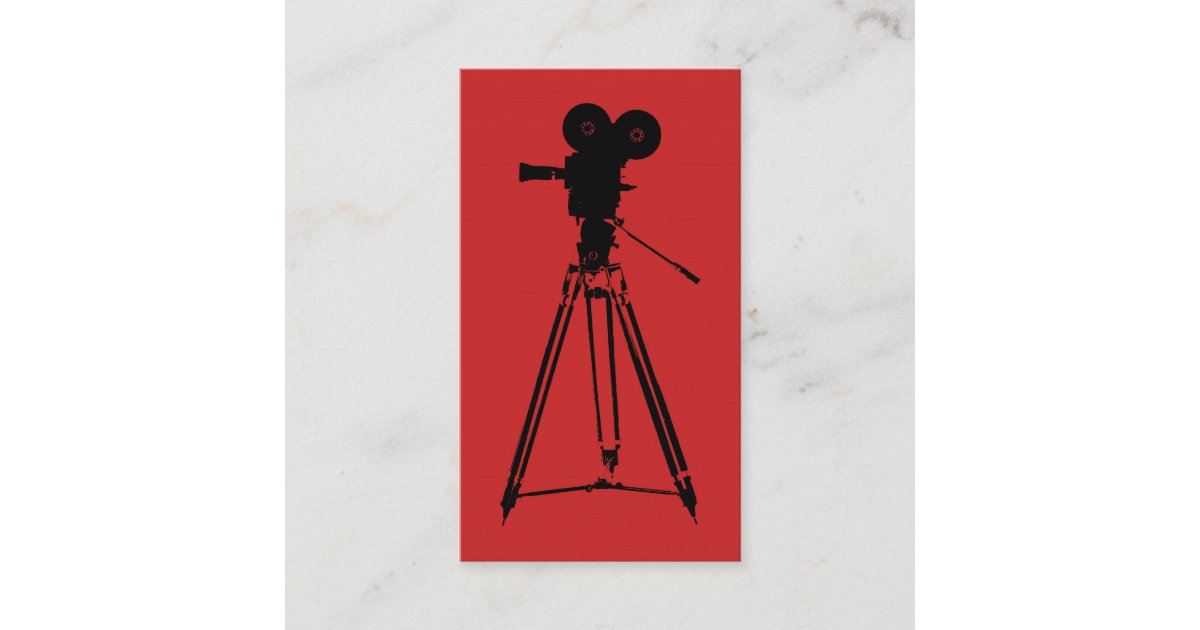 Film Camera Man Red Business Card | Zazzle