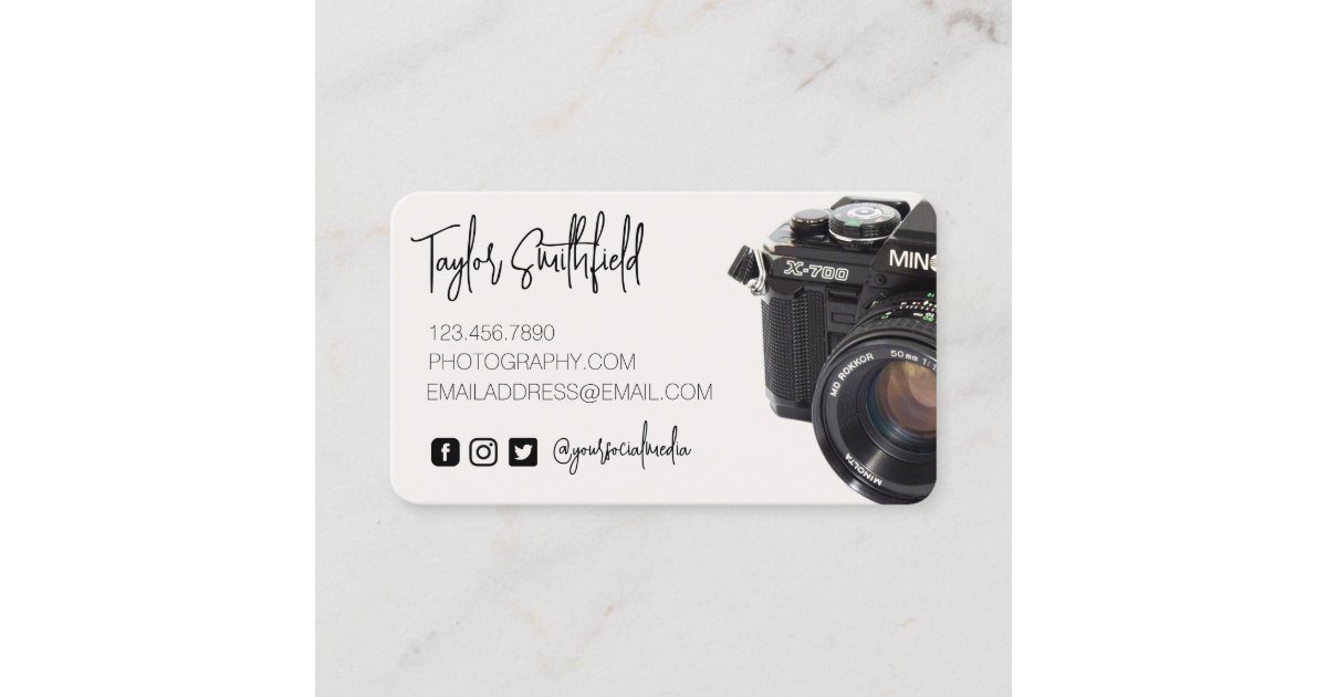 Film Camera Photography Business Card | Zazzle