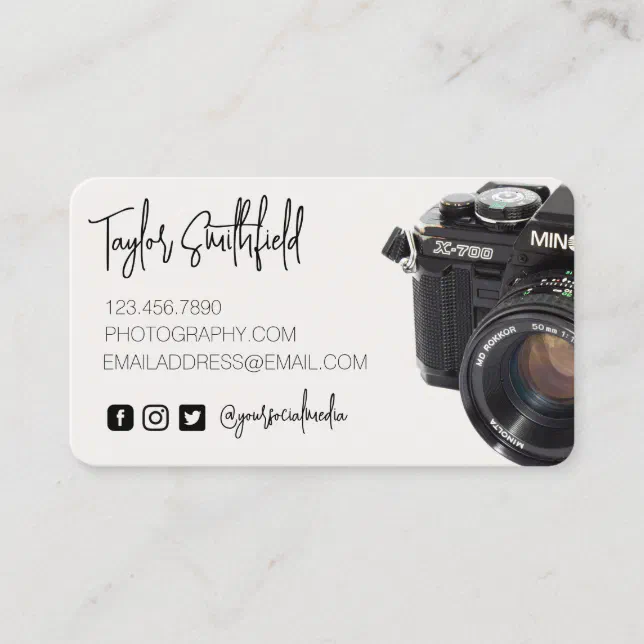 Film Camera Photography Business Card | Zazzle