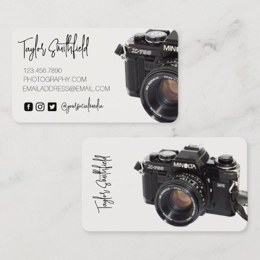 Film Camera Photography Business Card | Zazzle