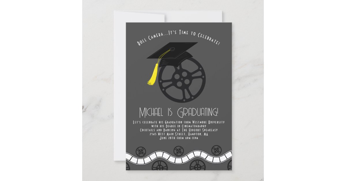 Film Cinematography Movie Graduation Party Invitation | Zazzle
