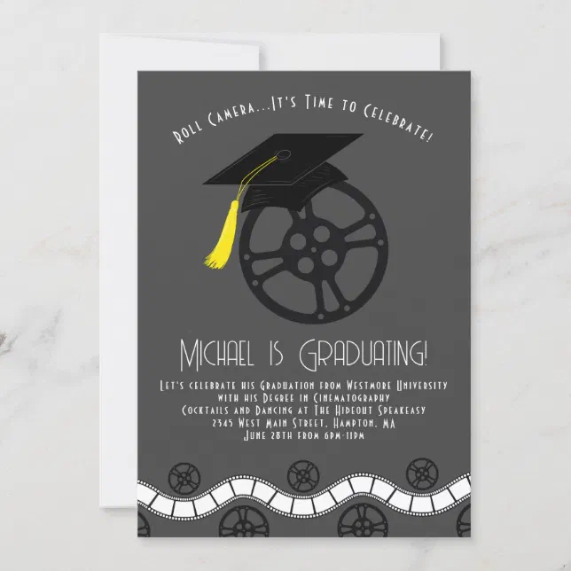 Film Cinematography Movie Graduation Party Invitation | Zazzle