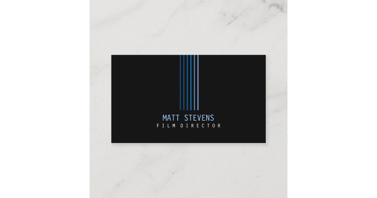 Film Director Business Card Blue Beams | Zazzle