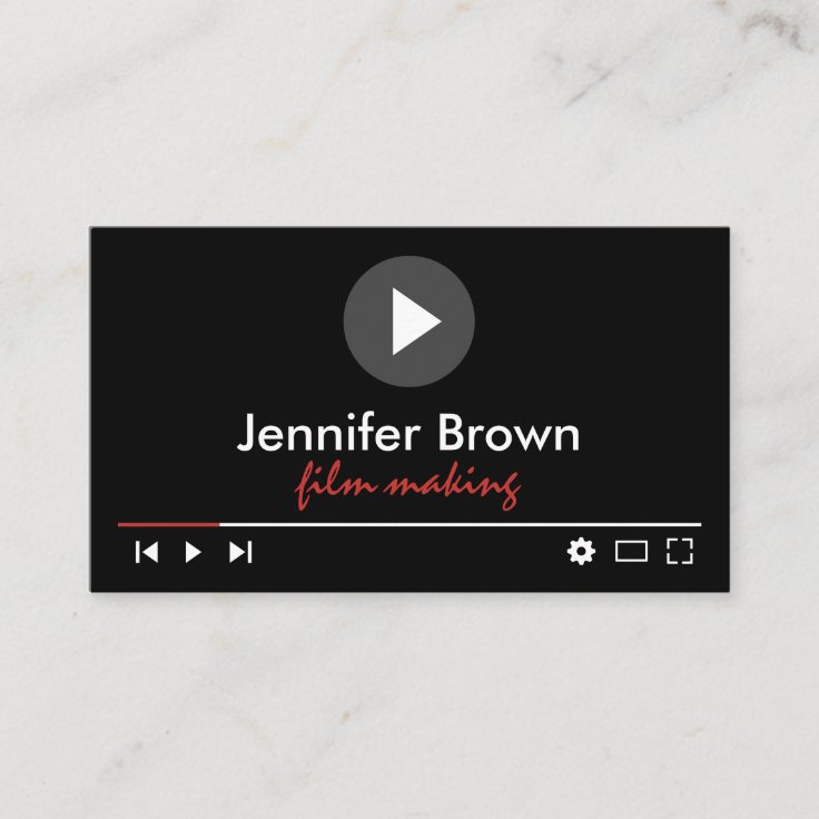 Film Production Editor Youtuber Video Director Business Card | Zazzle