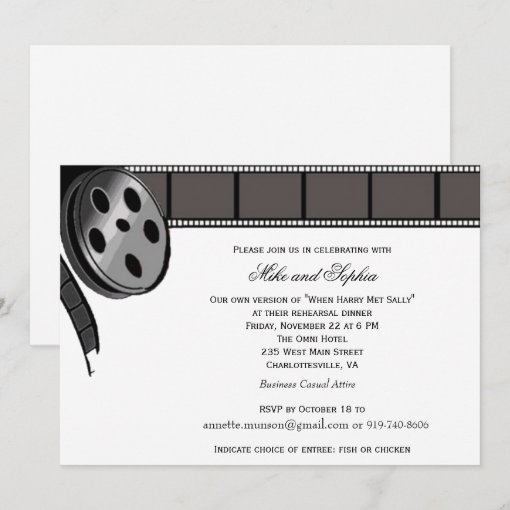 Film Reel in Black and White Party Invitation | Zazzle