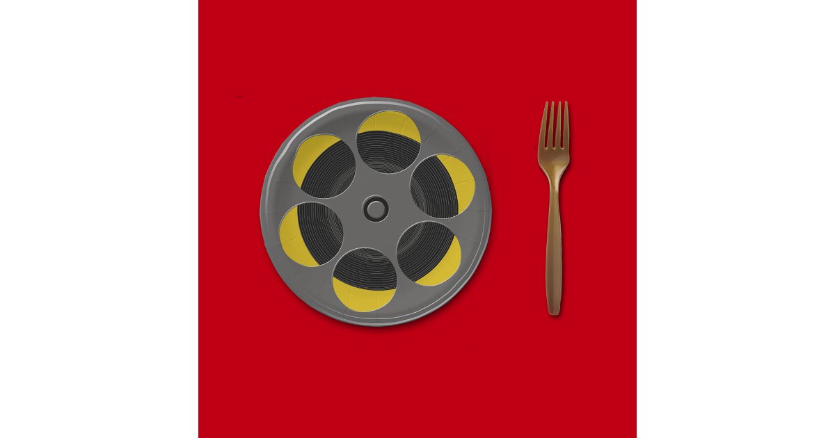 Film Reel Movie Night Paper Plates | Zazzle