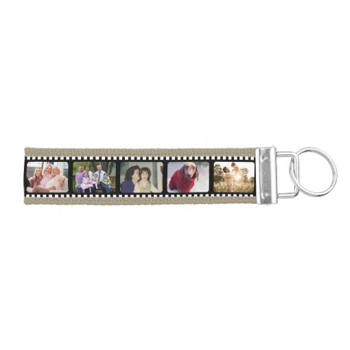 Film Strip 10 Photo Custom Wrist Keychain | Zazzle