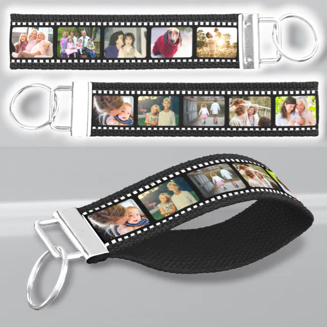 Film Strip 10 Photo Custom Wrist Keychain | Zazzle