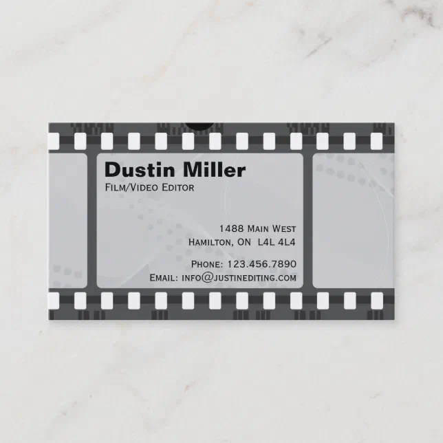 Film Strip - Black Business Card | Zazzle