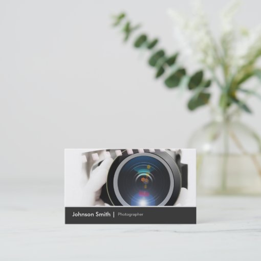 Film TV Photographer Cinematographer Camera Lens Business Card | Zazzle