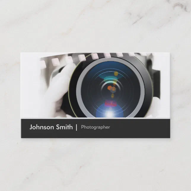 Film TV Photographer Cinematographer Camera Lens Business Card | Zazzle