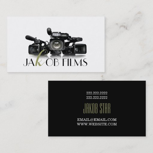 Film Video Camera Movie Director Filming Wedding Business Card | Zazzle