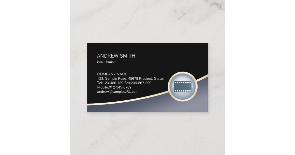 Film Visual Arts Media Film Strip Icon Business Ca Card | Zazzle