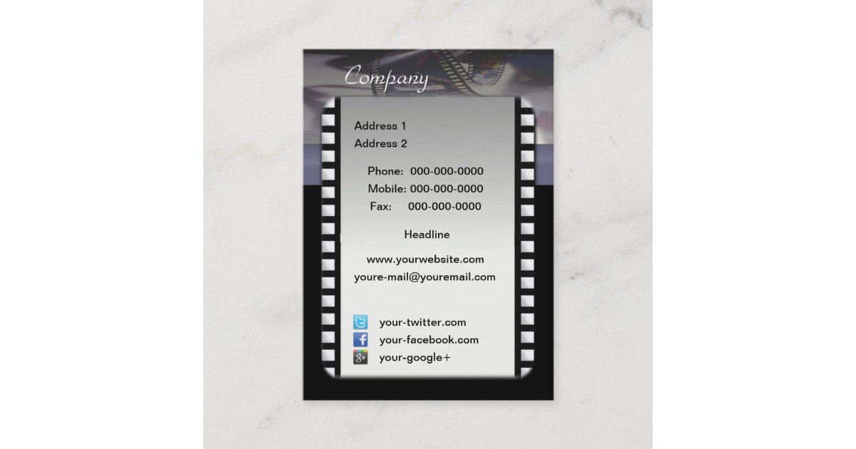 Filmmaker Business Card | Zazzle