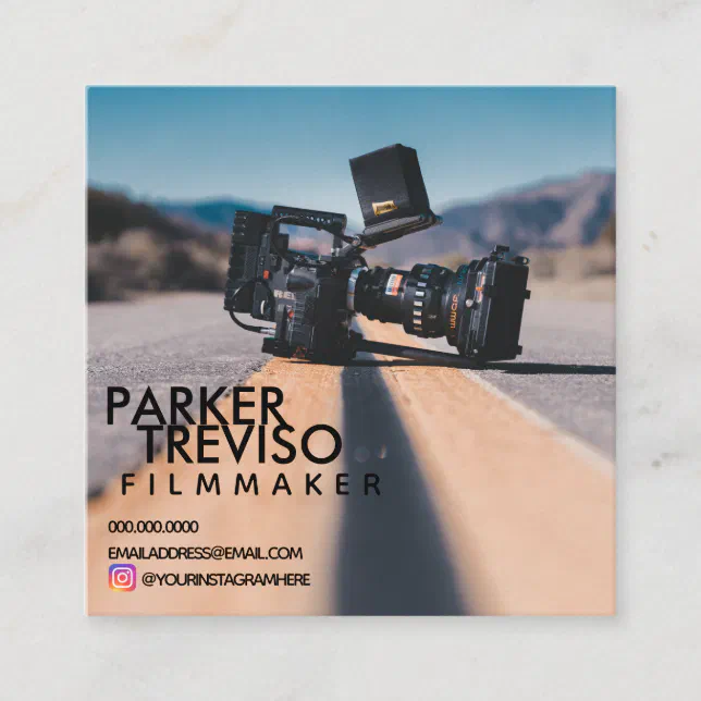 Filmmaker Cinematography Photography Square Business Card | Zazzle