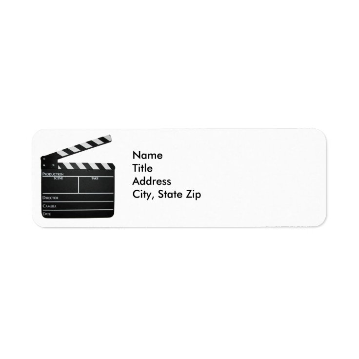 Filmmaker Film slate clapboard movie Address Label | Zazzle