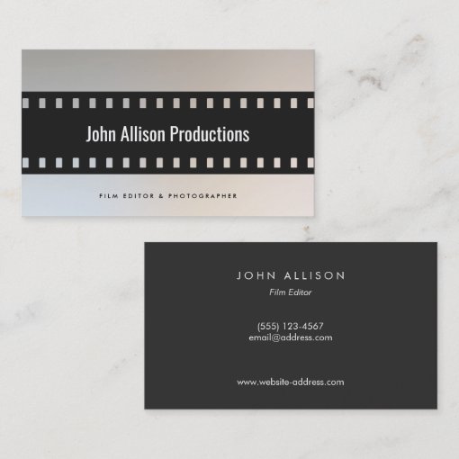 Filmstrip Filmmaker Cinematographer Business Card | Zazzle