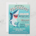 Fin-tastic Shark Birthday Jawsome 4th Birthday Invitation | Zazzle