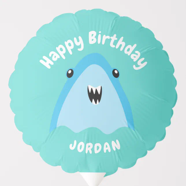 Fin-tastic Shark Birthday Party Kids Under The Sea Balloon | Zazzle