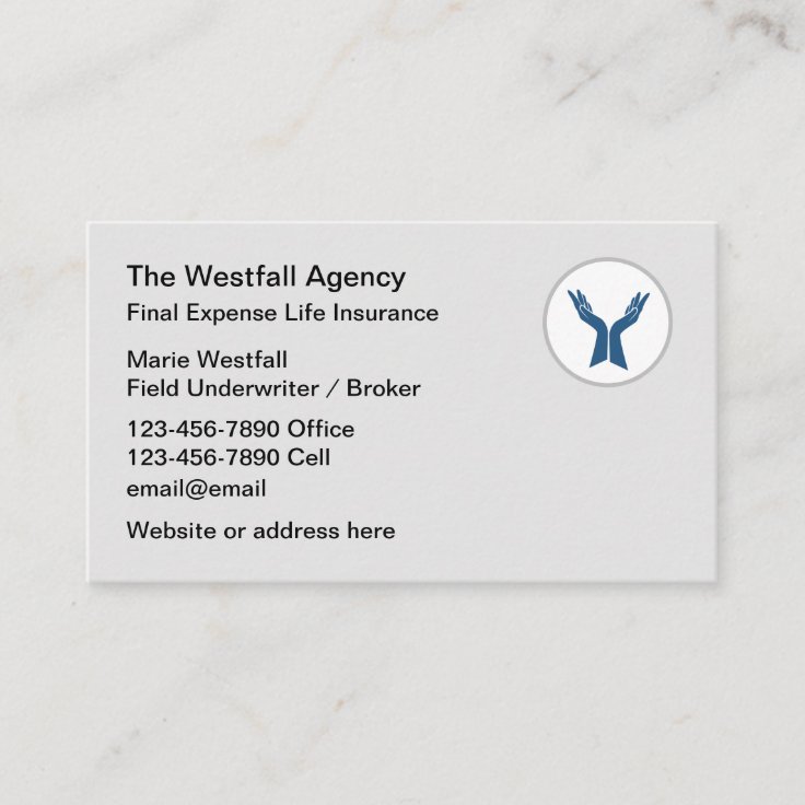 Final Expense Life Insurance Business Card | Zazzle