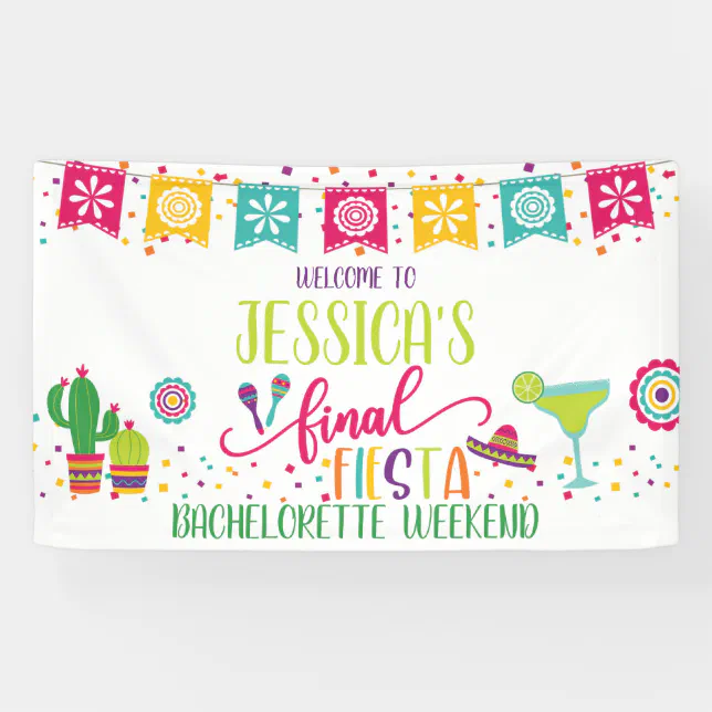 Final Fiesta Bachelorette Party Banner | Zazzle