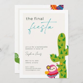 Final Fiesta Bachelorette Party Invitation | Zazzle