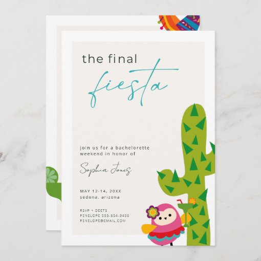 Final Fiesta Bachelorette Party Invitation | Zazzle