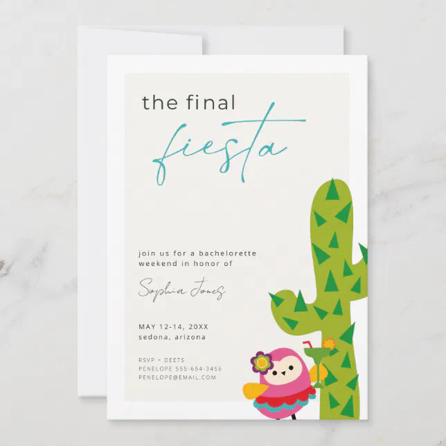 Final Fiesta Bachelorette Party Invitation | Zazzle
