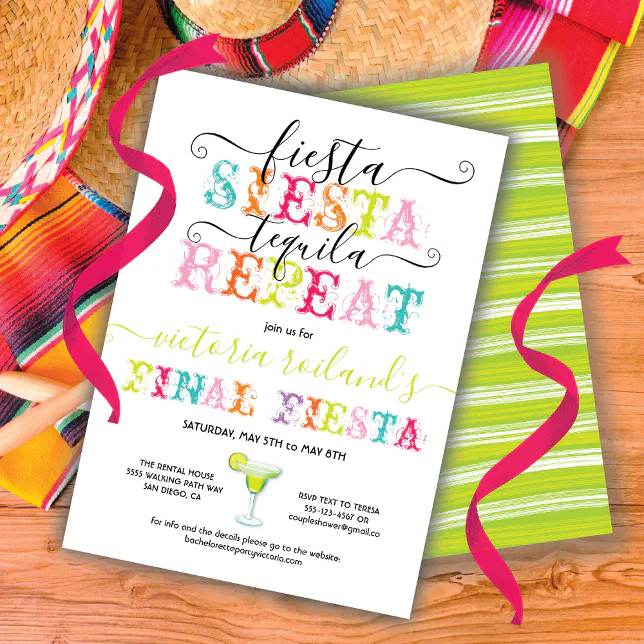 Final Fiesta Bachelorette Party Invitation | Zazzle