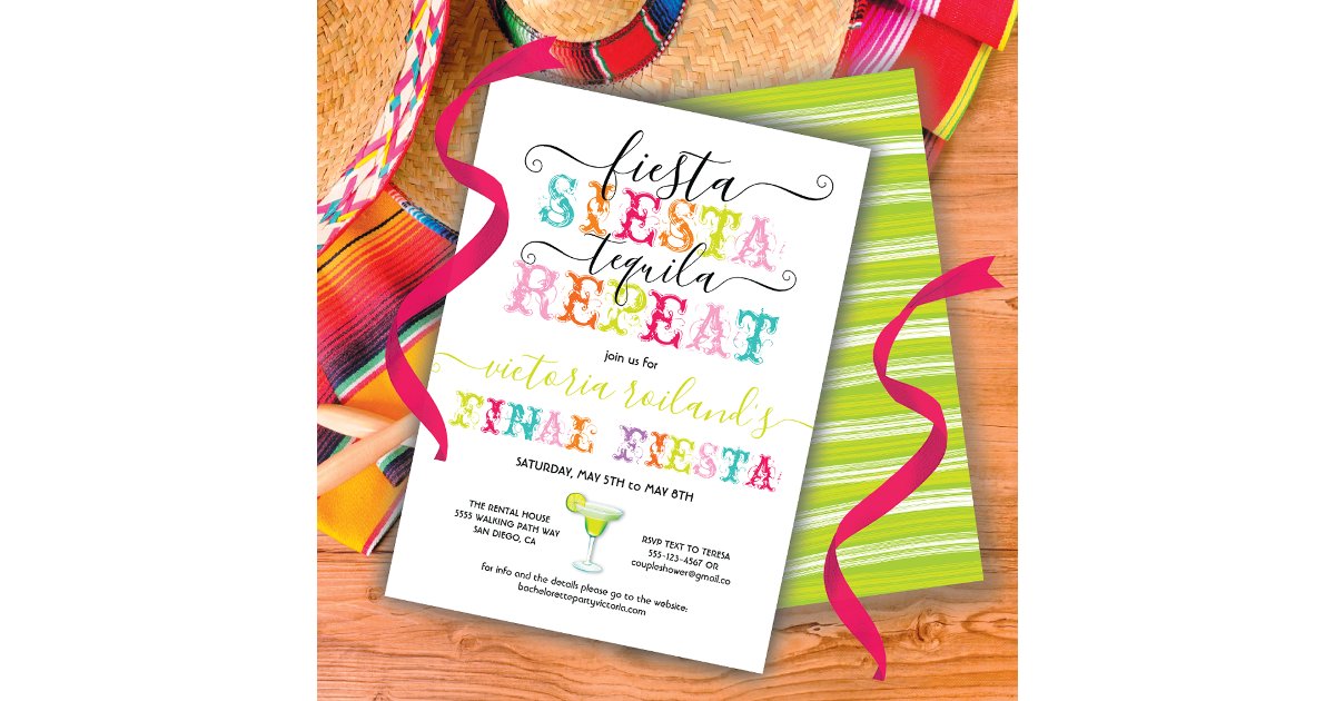 Final Fiesta Bachelorette Party Invitation | Zazzle