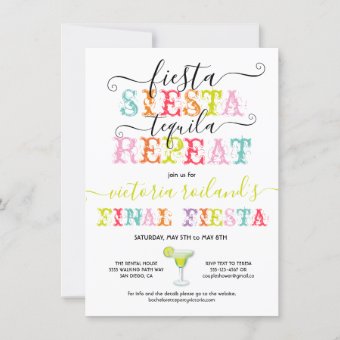 Final Fiesta Bachelorette Party Invitation | Zazzle