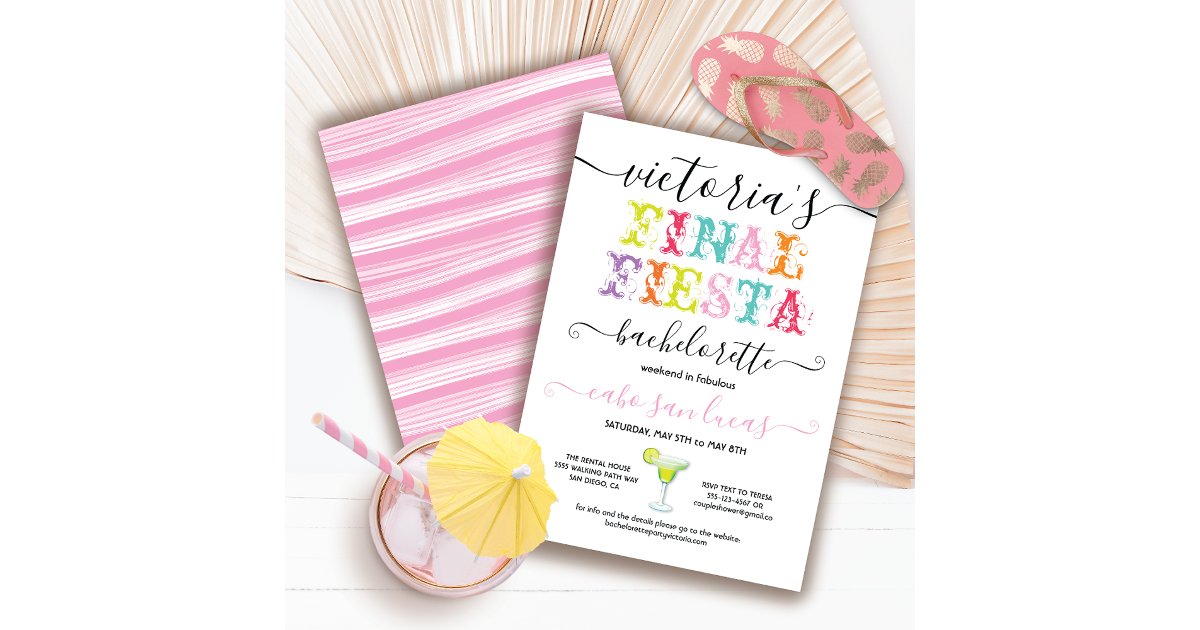 Final Fiesta Bachelorette Weekend Party Invitation | Zazzle