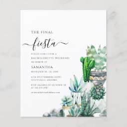 Final Fiesta Budget Bachelorette Party Invitation | Zazzle