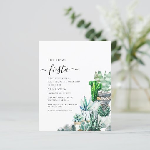 Final Fiesta Budget Bachelorette Party Invitation | Zazzle
