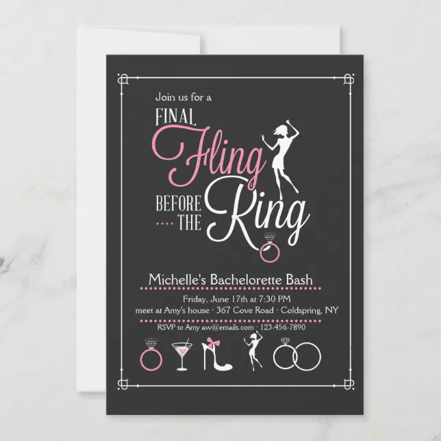 Final Fling Bachelorette Party Invitation | Zazzle