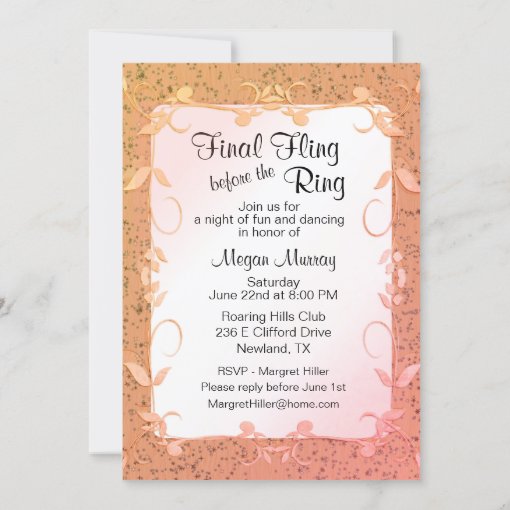 Final Fling Bachelorette Party Invitation | Zazzle