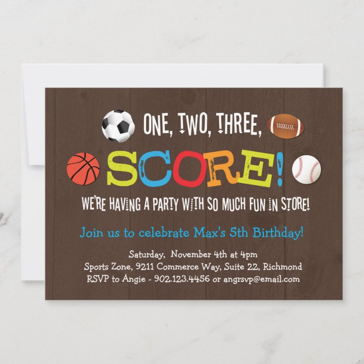 Final Score Sports Birthday Party Invitation | Zazzle