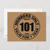 Finally 101 club postcard | Zazzle