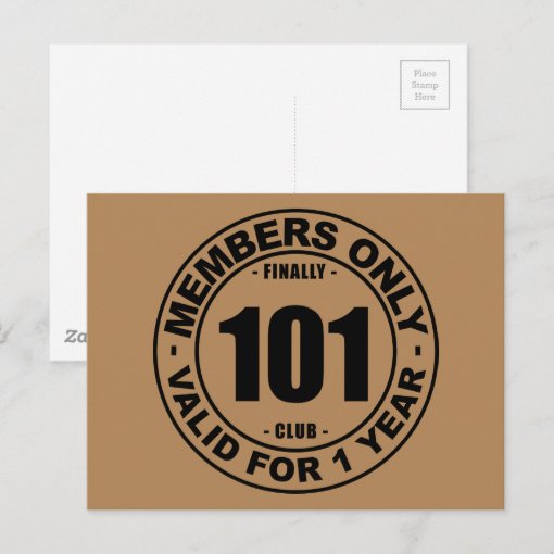 Finally 101 club postcard | Zazzle